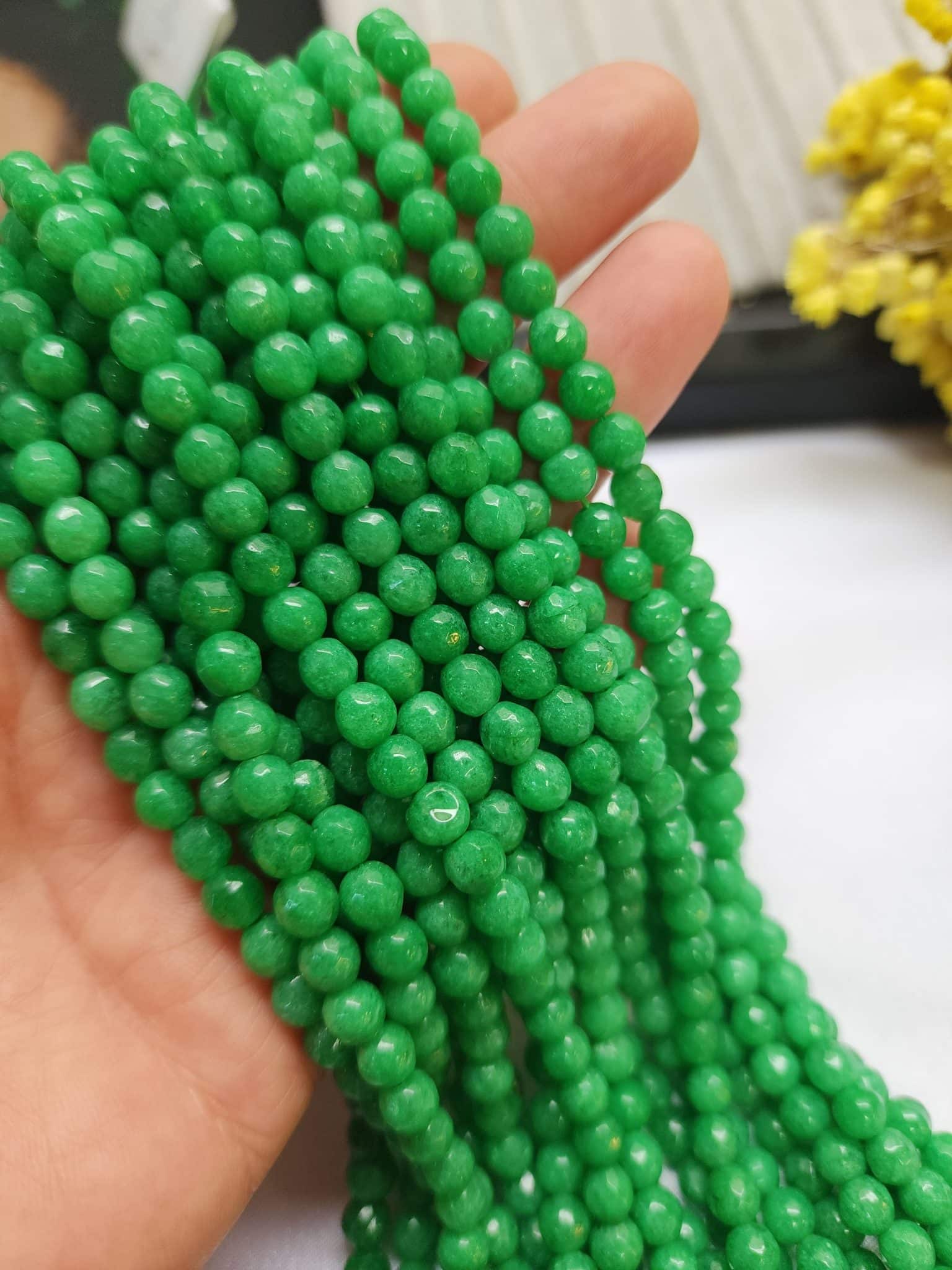 6 MM Faset Aventurin Ceyt Kuvars Taşı - Eminönü Boncuk