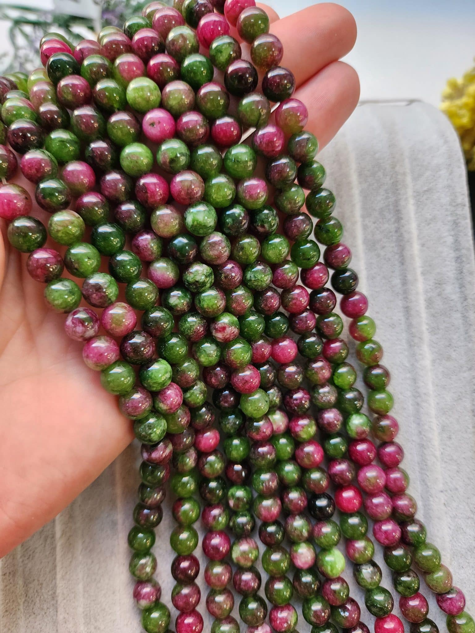 8 MM Küre Epidot Ceyt Kuvars Taşı - Eminönü Boncuk