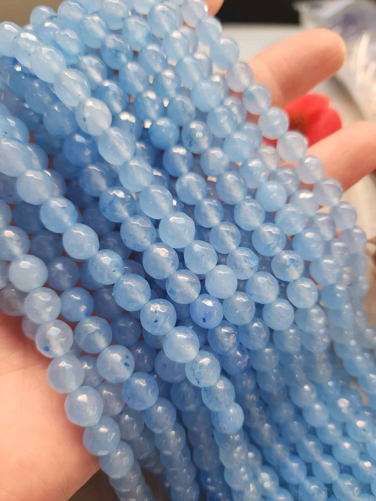 8 MM Faset Kalsedon Ceyt Kuvars Taşı - Eminönü Boncuk