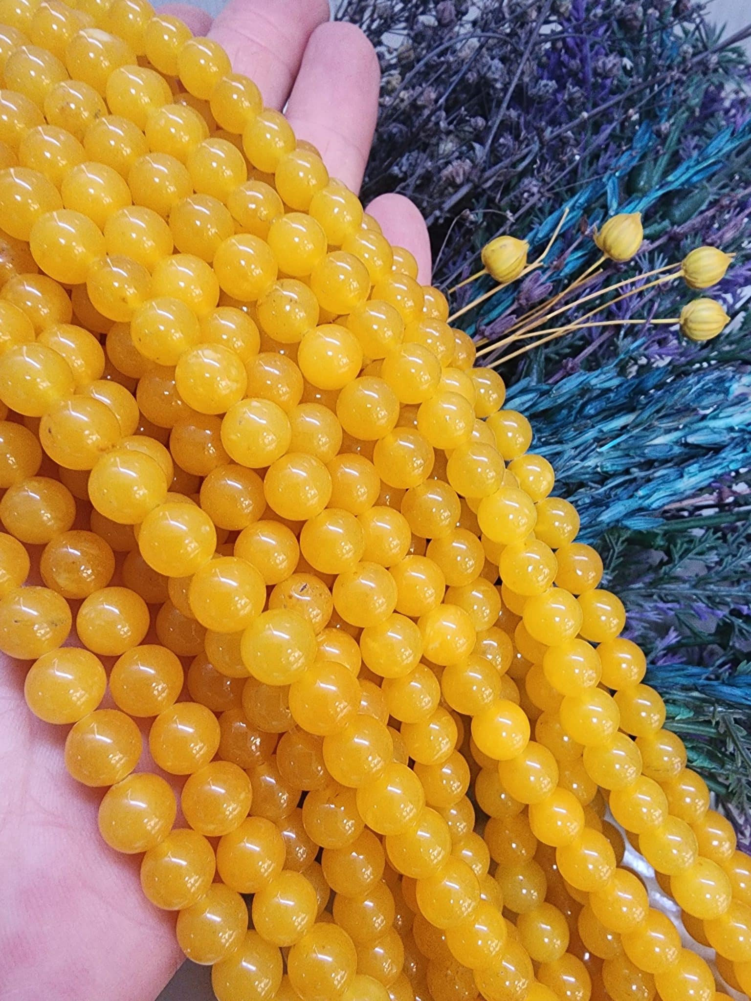 8 MM Küre Koyu Sitrin Ceyt Kuvars Taşı - Eminönü Boncuk