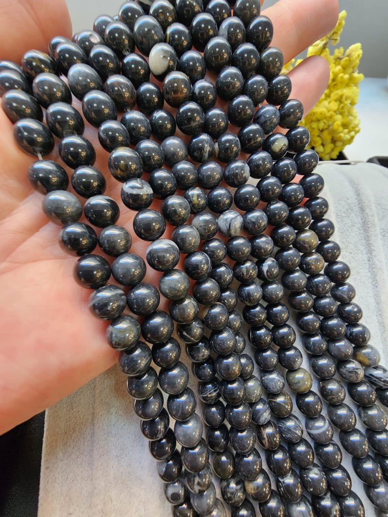 8 MM Siyah Ceyt Kuvars Taşı - Eminönü Boncuk