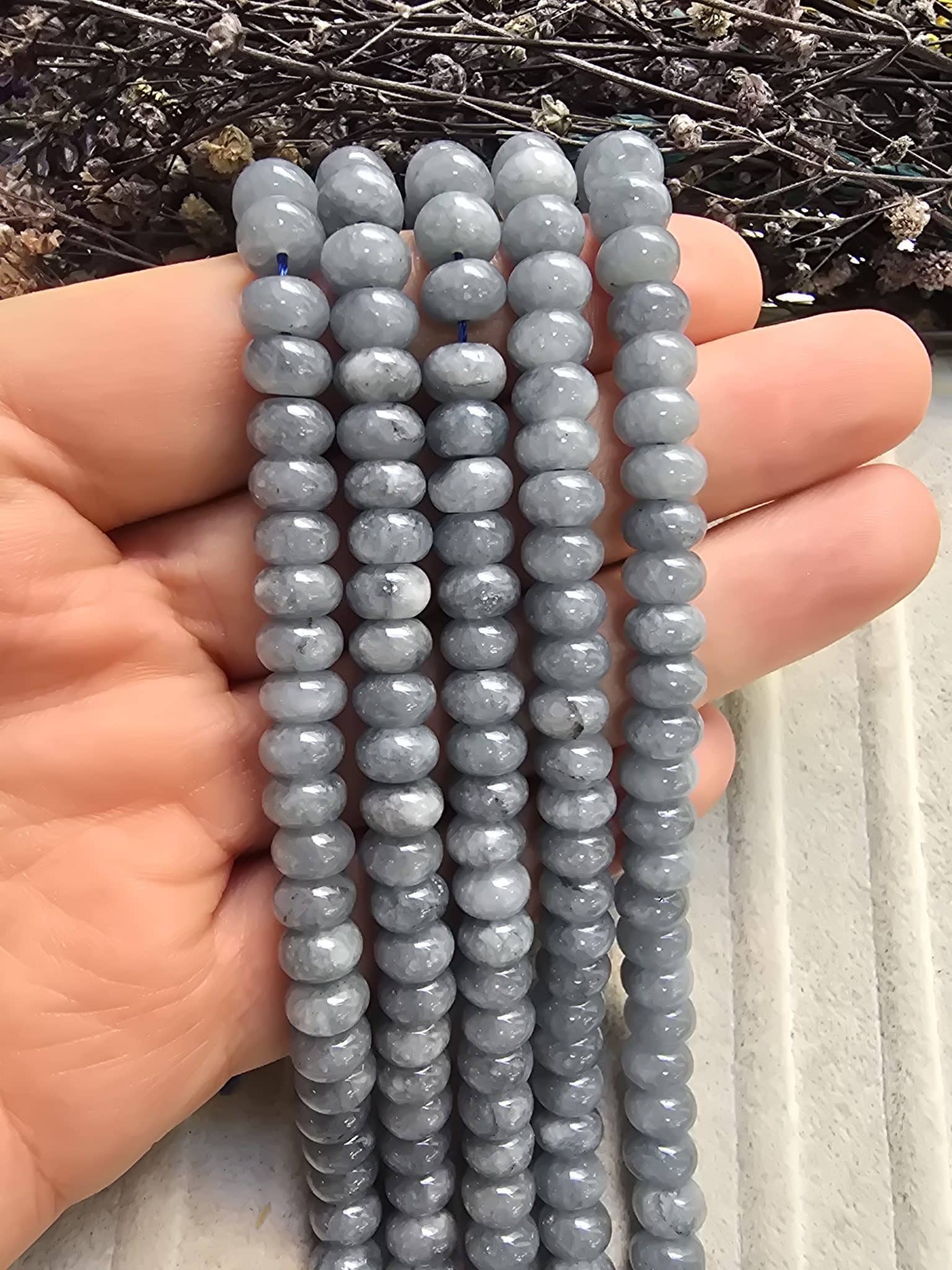 8x5 MM Rondela Akuamarin Ceyt Kuvars Taşı - Eminönü Boncuk