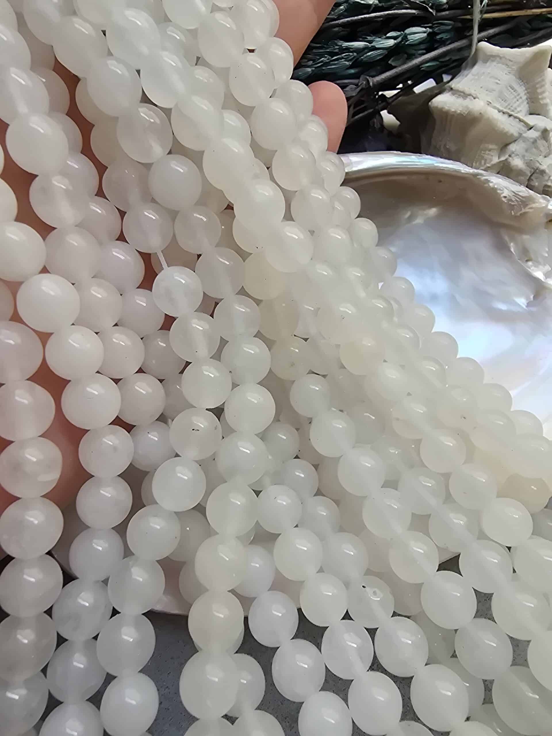 8 MM Küre Ay Ceyt Kuvars Taşı - Eminönü Boncuk