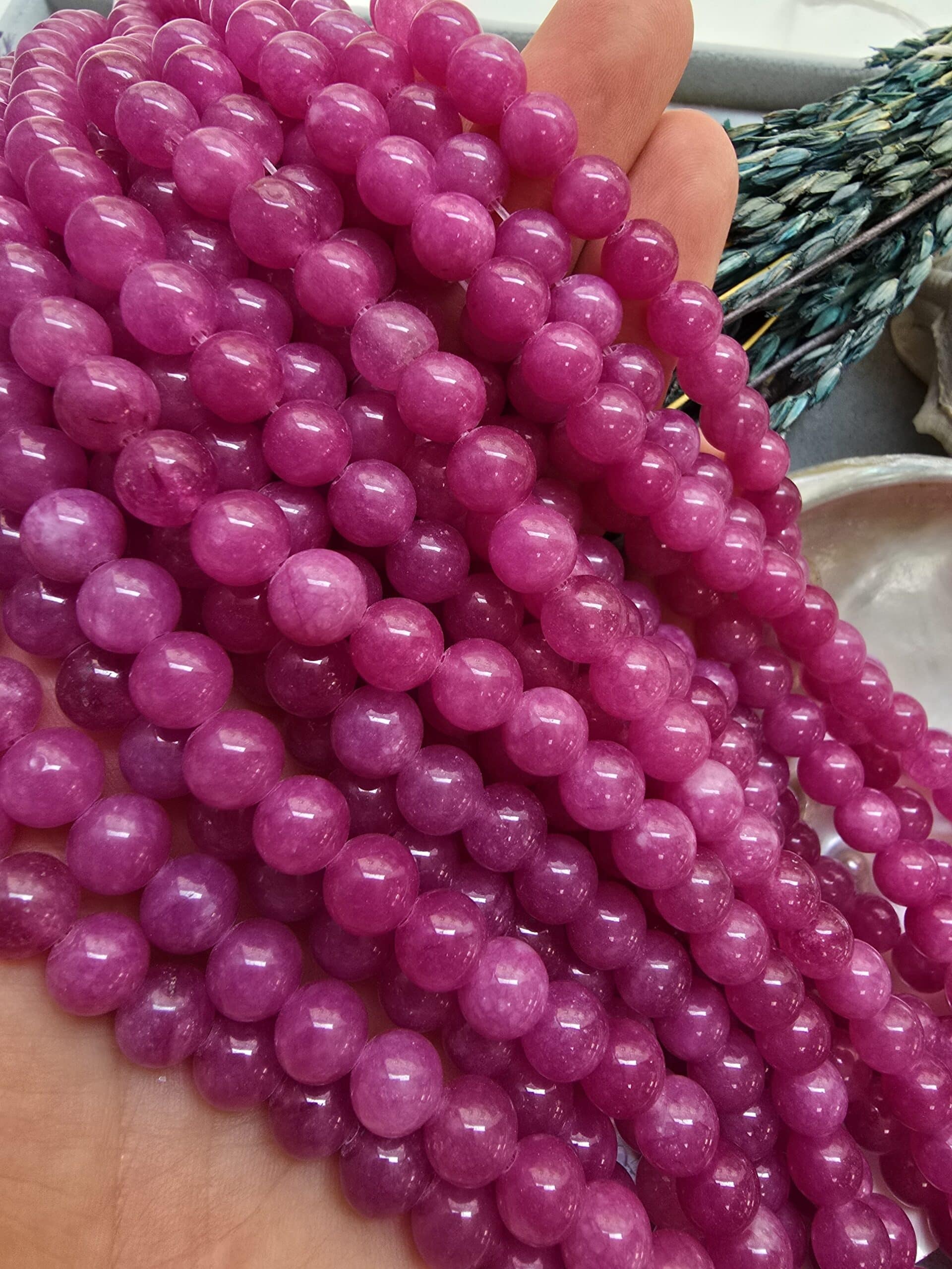 8 MM Küre Mor Ceyt Kuvars Taşı - Eminönü Boncuk